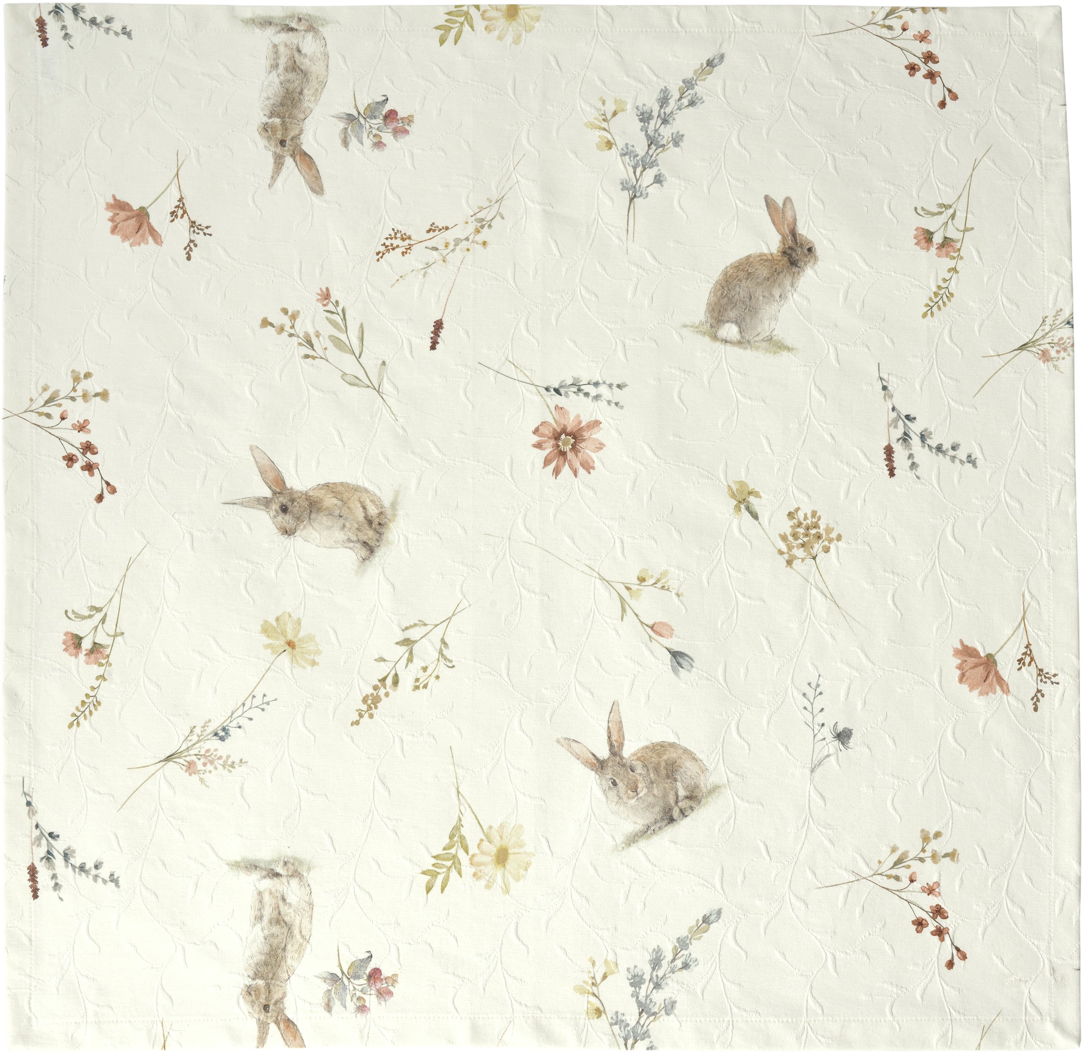 Sander Serie "Bunny Bloom" Hasen & Blumen auf Matelassé